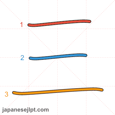 Kanji 三 (three) — Meanings, Readings & Stroke Order